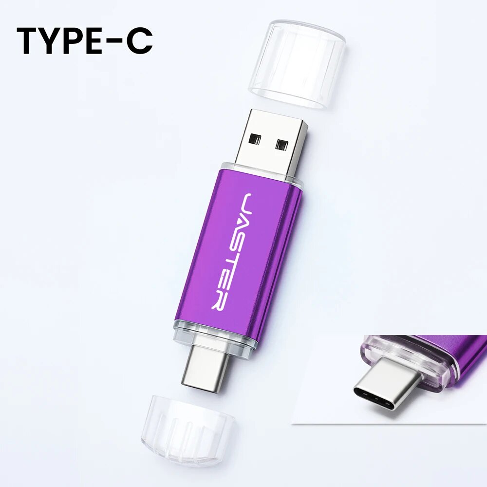 Металлическая флешка JASTER USB Type-C 4-128 ГБ 8 GB, PURPLE