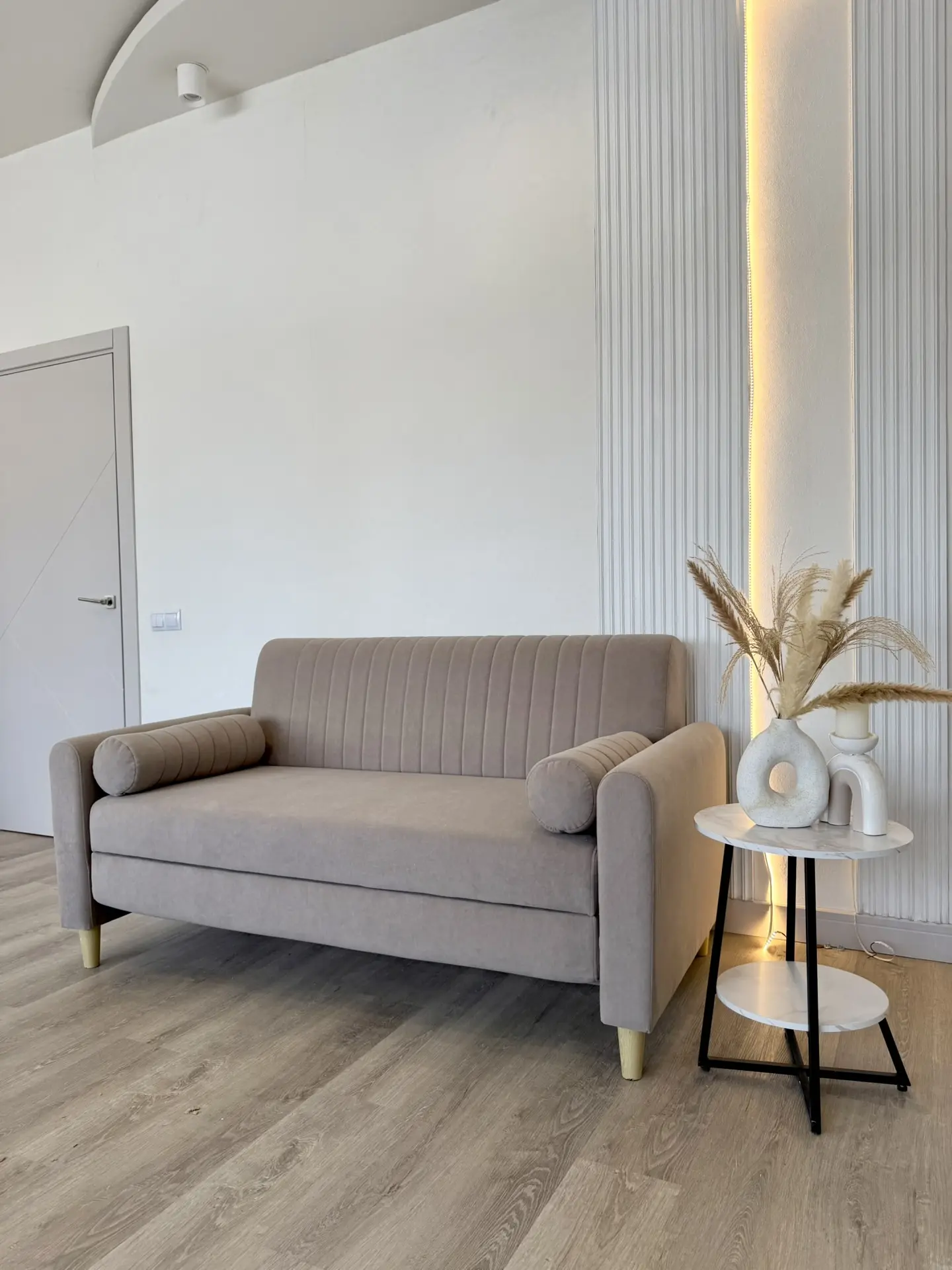 Диван-кровать, Прямой диван НЕО , механизм Еврокнижка, светло-коричневый , 164х88х84 см(Eva 5)