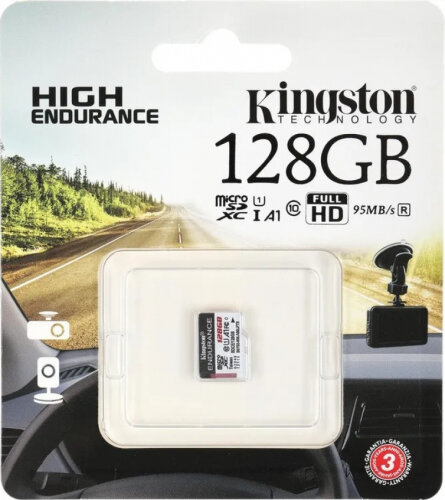 Карта памяти Kingston microSDXC 128Gb High Endurance UHS-I U1 A1