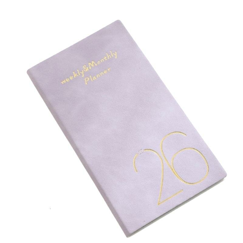 Еженедельник-ежемесячник кожаный на 2026 год, Фиолетовый