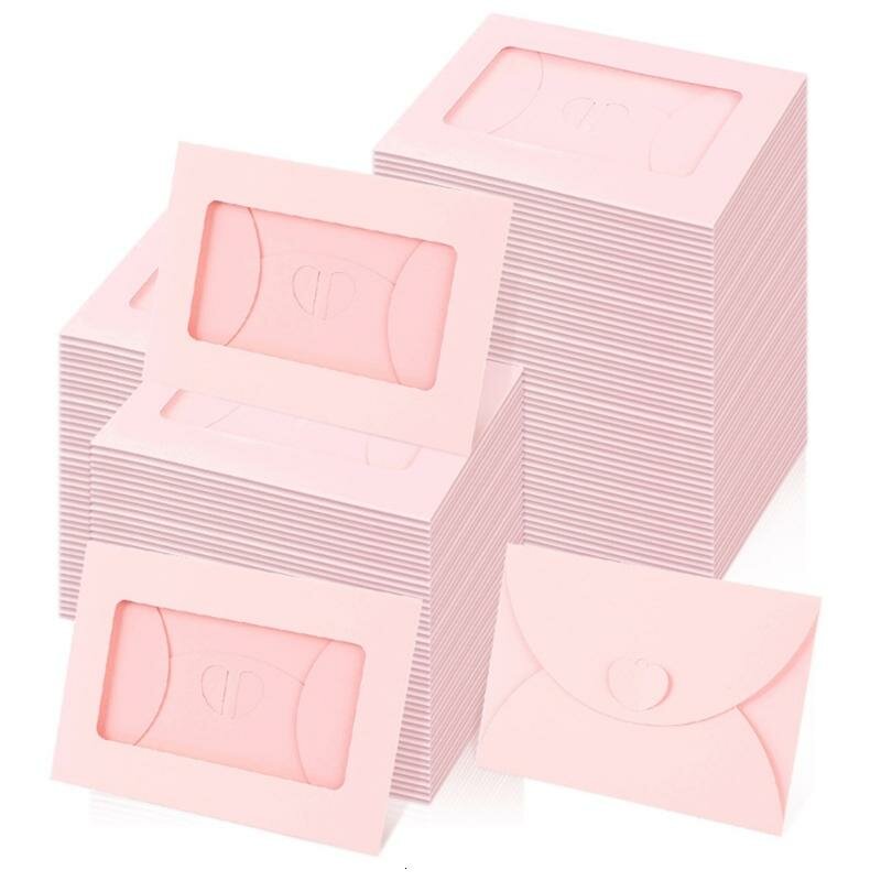 Бумажный конверт с застёжкой-замком, Розовый