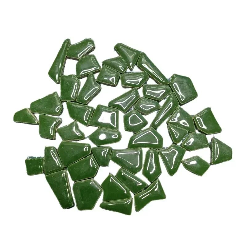Фарфоровая мозаичная плитка 1-2,5 см Изумрудный, green