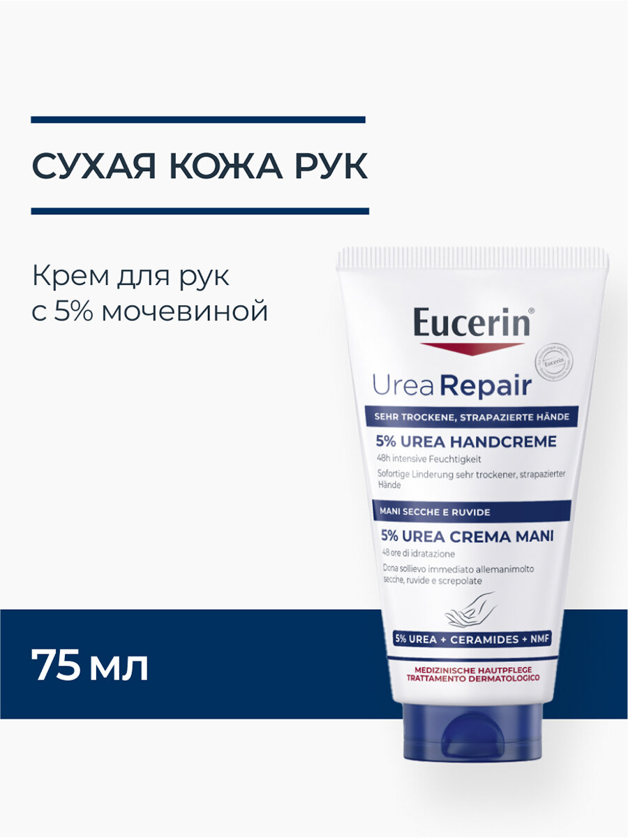Eucerin UreaRepair увлажняющий крем для рук туба, 75 мл
