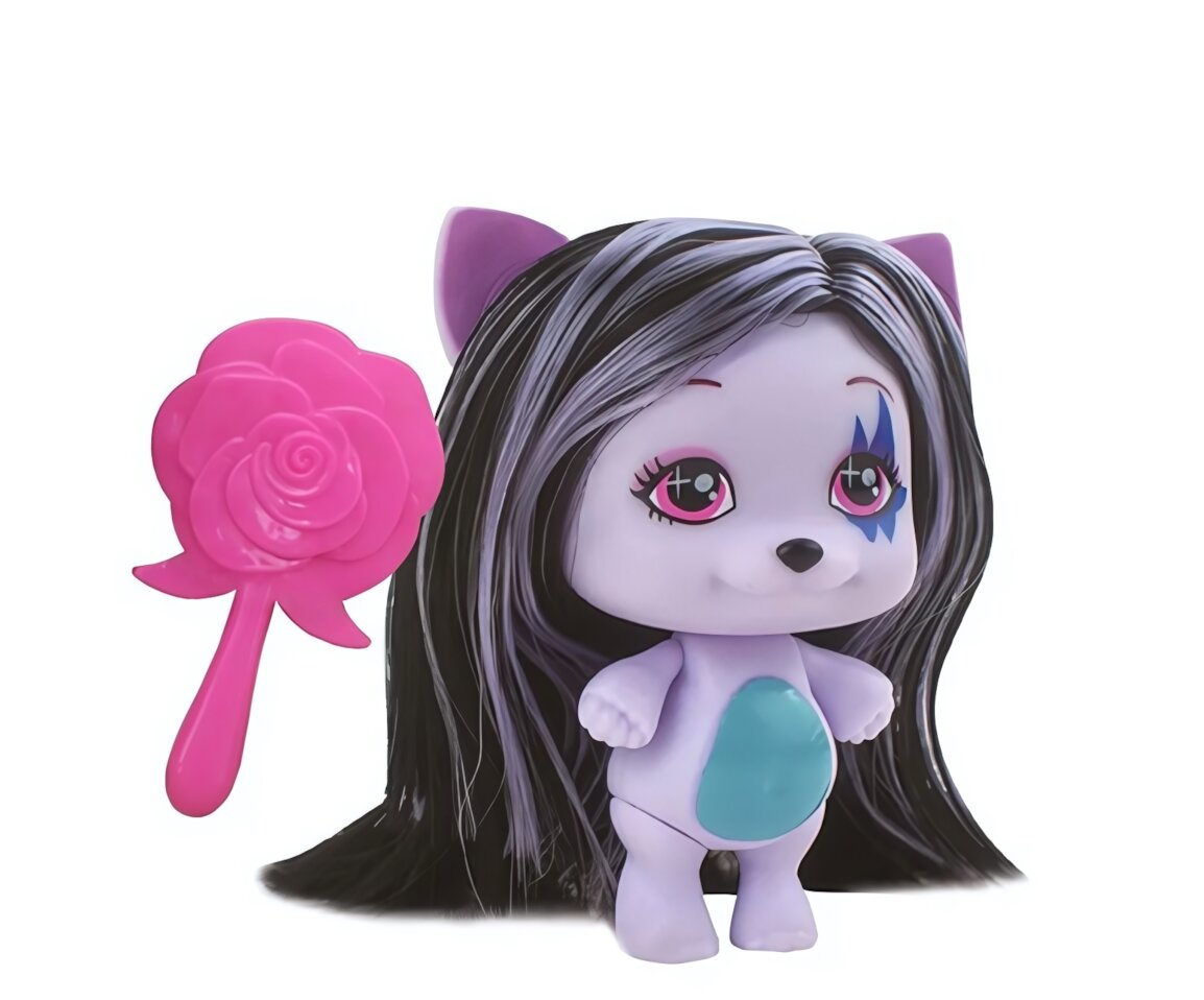 Коллекционная собачка для причесок с длинными волосами и расческой "Funky Toys", рост 10см, цветной принт