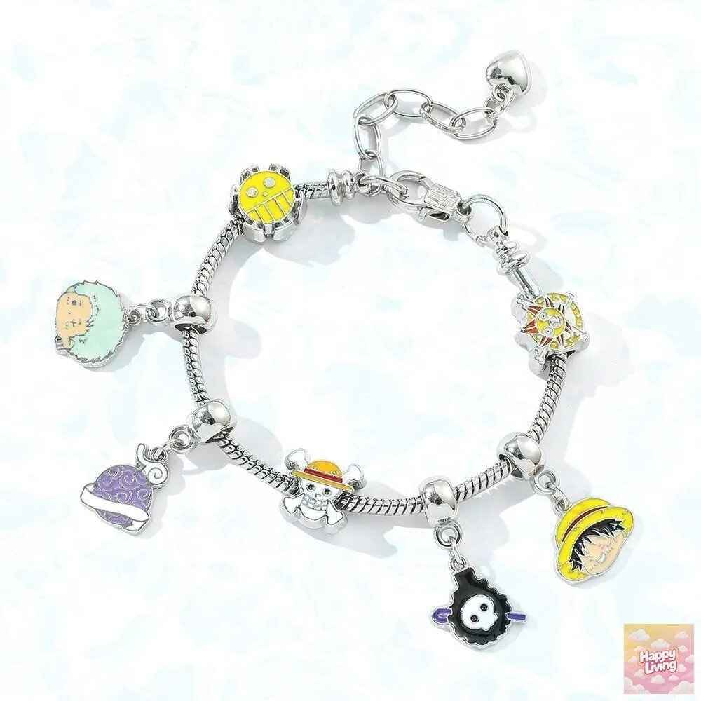 Браслет One Piece Charm для фанатов аниме, коллекционный металлический браслет — фото 1