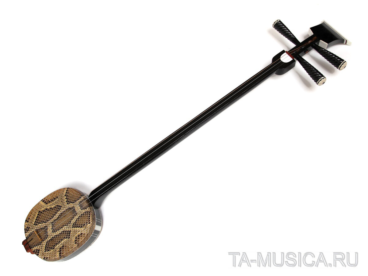 Сямисен (саньсянь), 3 струны, кожа змеи, 96см, твёрдый кейс (Китай)