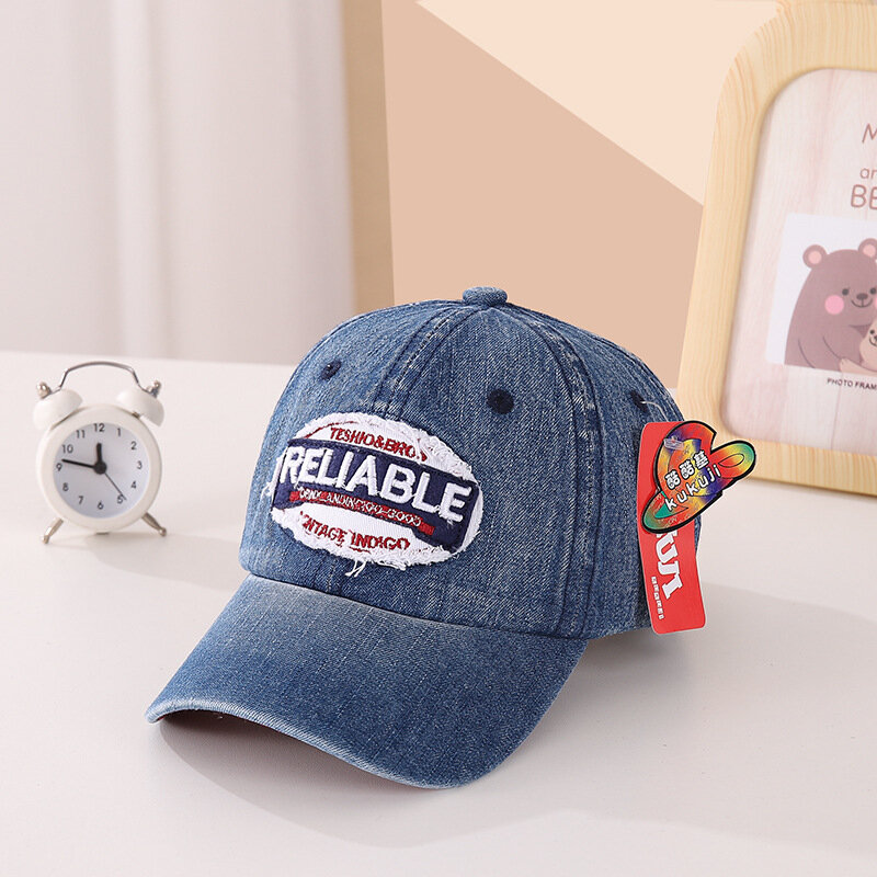 DIY Кепка Детская Деним Нашивка Солнцезащитная Хлопок