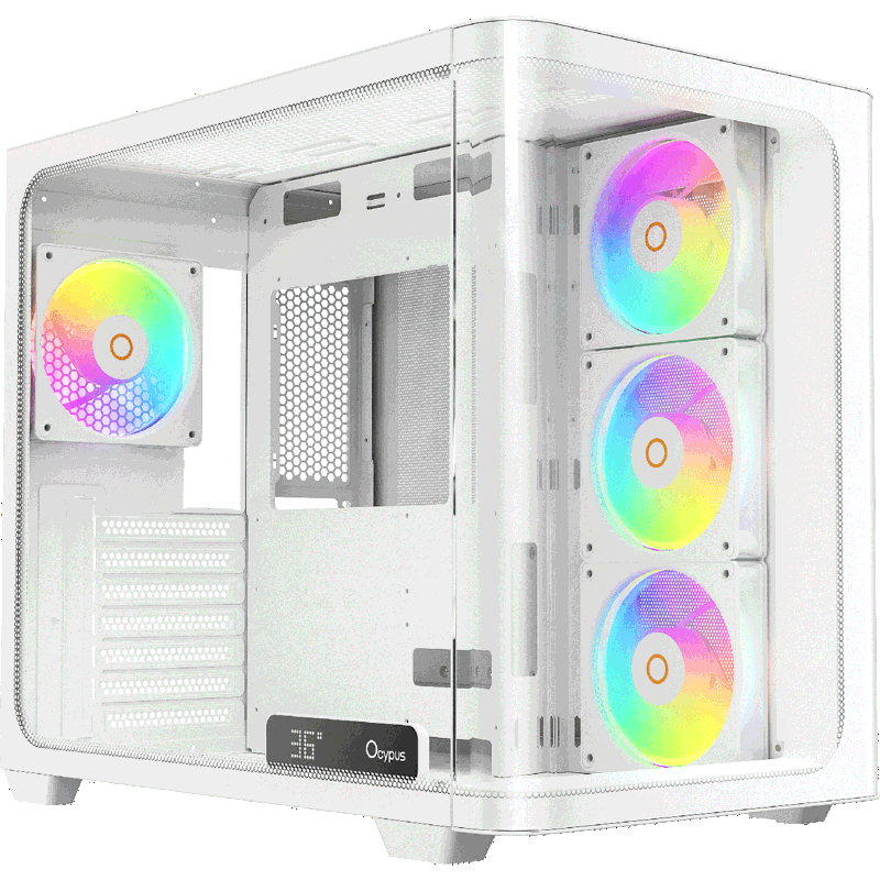 Корпус ПК Ocypus Iota C70 Curve WH ARGB, Midi‑Tower, белый, 4×120 мм ARGB, USB‑A 3.0 ×2, USB‑C 3.1, ATX/mATX/mITX