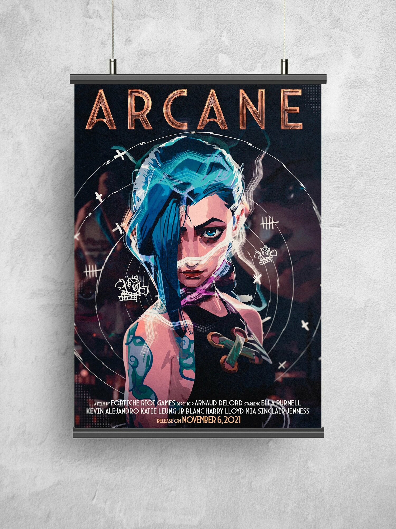 Постер интерьерный "Arcane - Jinx" League of Legends - 30 х 42 см - А3