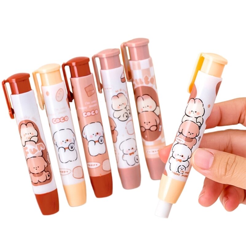 6 штук Мультяшный Выдвижной Ластик Многоразового Использования Ручка-Ластик для Студенческого Класса Награда На День Рождения Рождественский Подарок Наполнители Пакетов