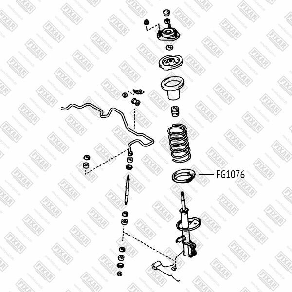 Проставка нижняя пружины передней для TOYOTA Corolla 87, FIXAR, FG1076, FIXAR FG1076