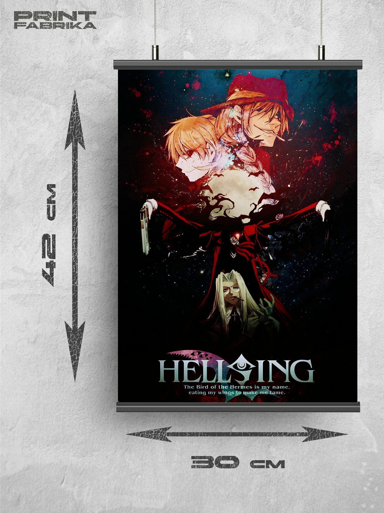 Постер интерьерный аниме "Hellsing" - 30х42 см - плакат А3 на стену — фото 1