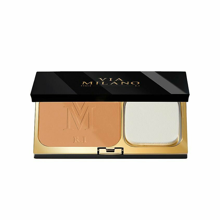 VIA MILANO Компактная пудра для лица двойного действия водостойкая с витамином Е Compact Powder Wet & Dry Water Resistant, D04 Ideal Beige, 11 г