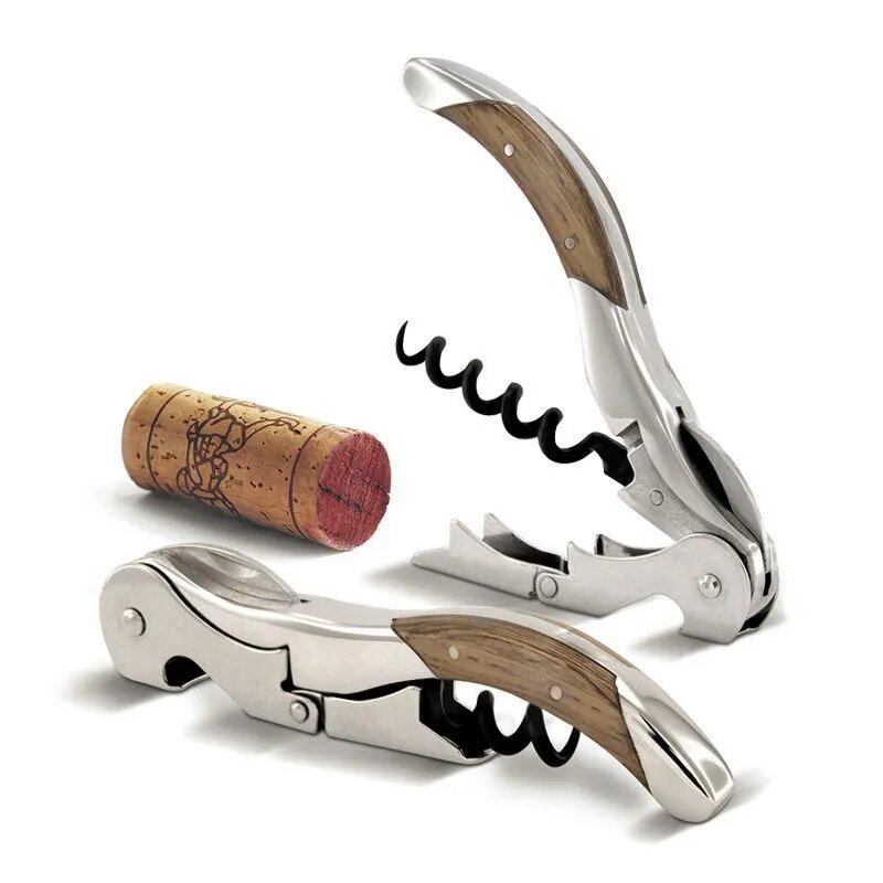 Штопор Pulltex Toledo Oak Handle ручной работы из нержавеющей стали для вина, серебристый с деревянной ручкой