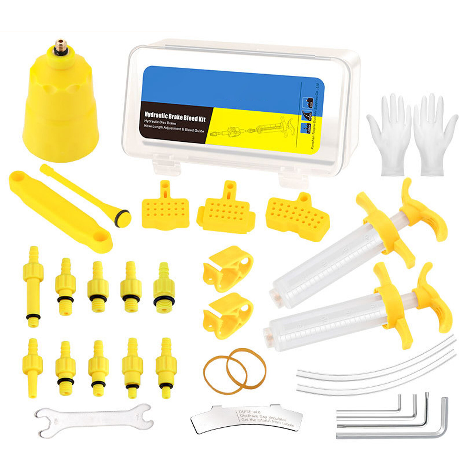 Комплект для прокачки гидравлических дисковых тормозов велосипеда Mountain Oil, набор инструментов для прокачки с шлангом, подходит для быстросъемных винтов, портативный, с нейлоновым соединителем, в коробке.