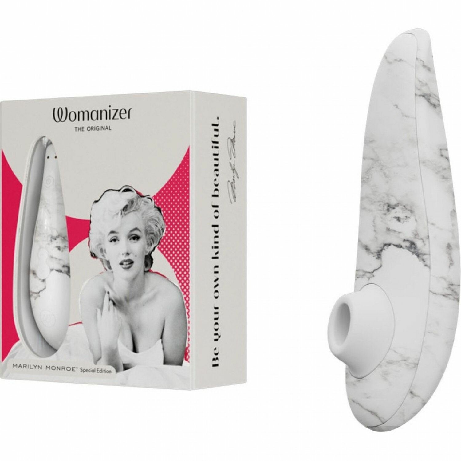 Бесконтактный клиторальный стимулятор Womanizer Marilyn Monroe мраморно-белый