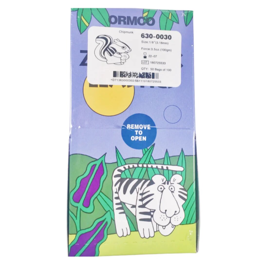 ORMCO Zoo Park Резинки ортодонтические желтые 3,5 унции Chipmunk-5000Pcs