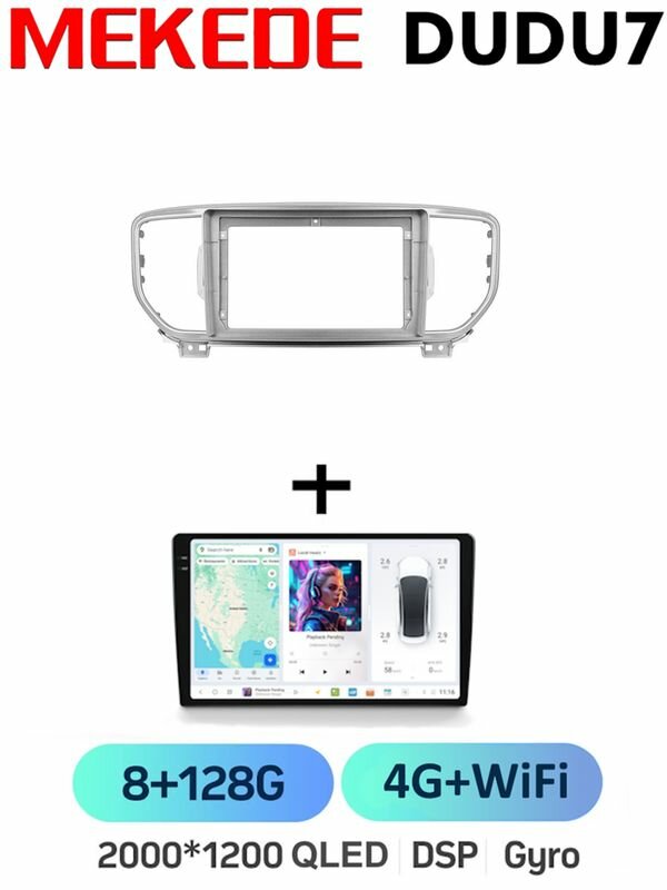 Магнитола 9" Mekede DUDU7 8/128 Gb для Kia Sportage 4 QL 2016-2018 (B) carpay Android
