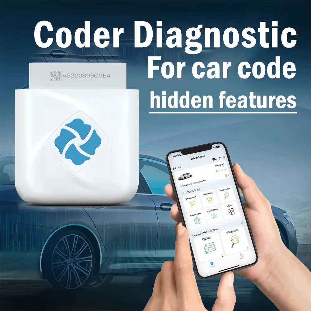 Автосканер DFirst 201BT Bluetooth OBDII для авто