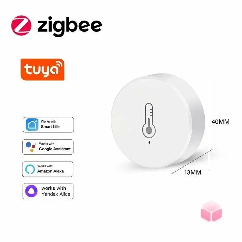 Tuya Zigbee 3,0 Датчик температуры и влажности Умный дом Zigbee Gateway Hub Гигрометр для мониторинга помещений для Alexa Google Home