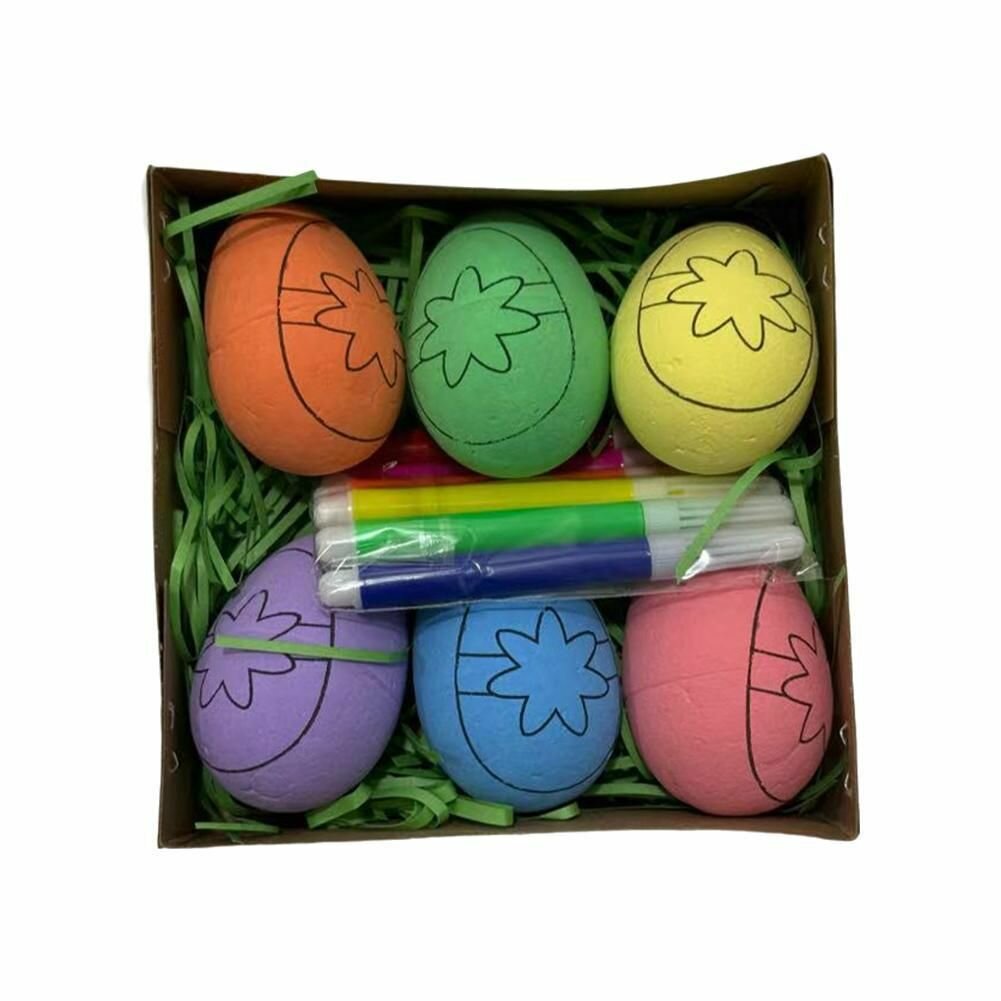 Набор для росписи яиц, Пасхальный DIY набор, Яйца для рисования с зайчиком и бабочкой, Фломастеры для раскрашивания, Творческий подарок на Пасху
