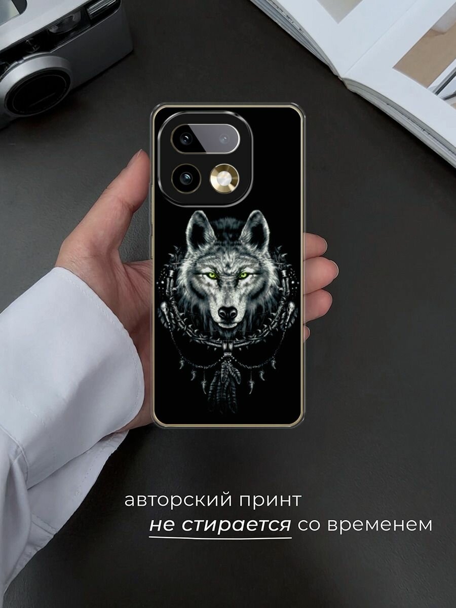 Чехол на Realme 16 Pro+ / Реалме 16 Про+ с принтом Волк оберег — фото 1