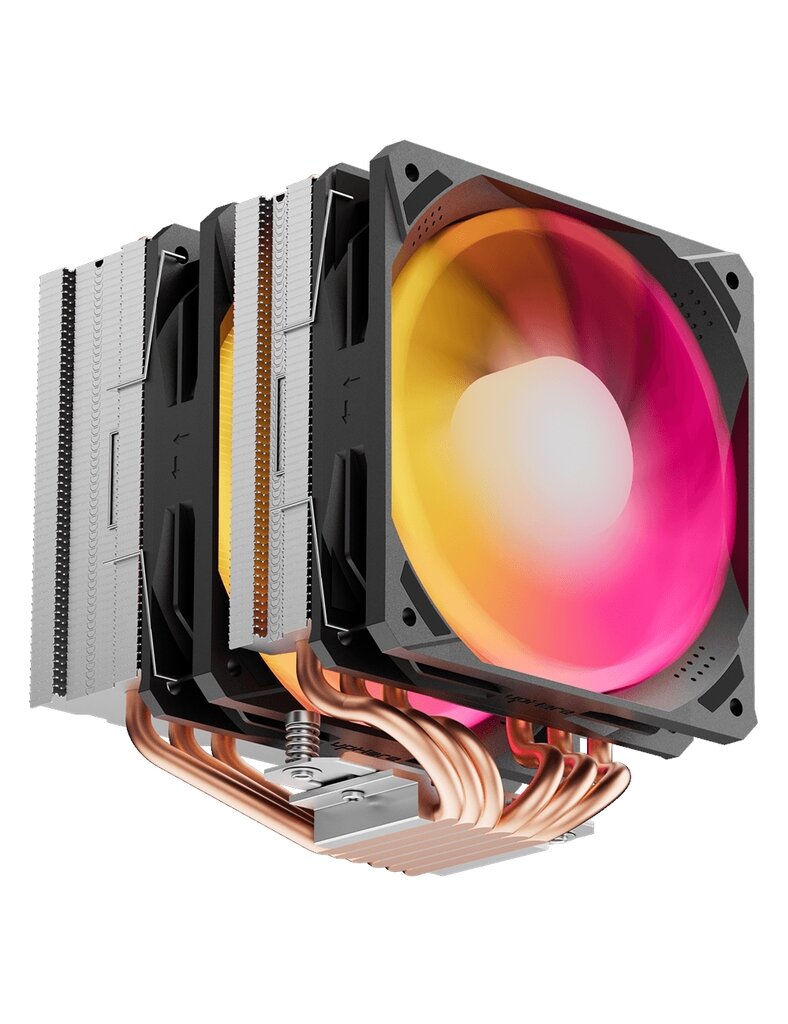 Кулер для процессора upHere D6SEC Black ARGB / 6HPx6mm, 260W TDP, dual tower, 2x120mm ARGB fans, 600-1600RPM, 68.2 CFM, 25dBA