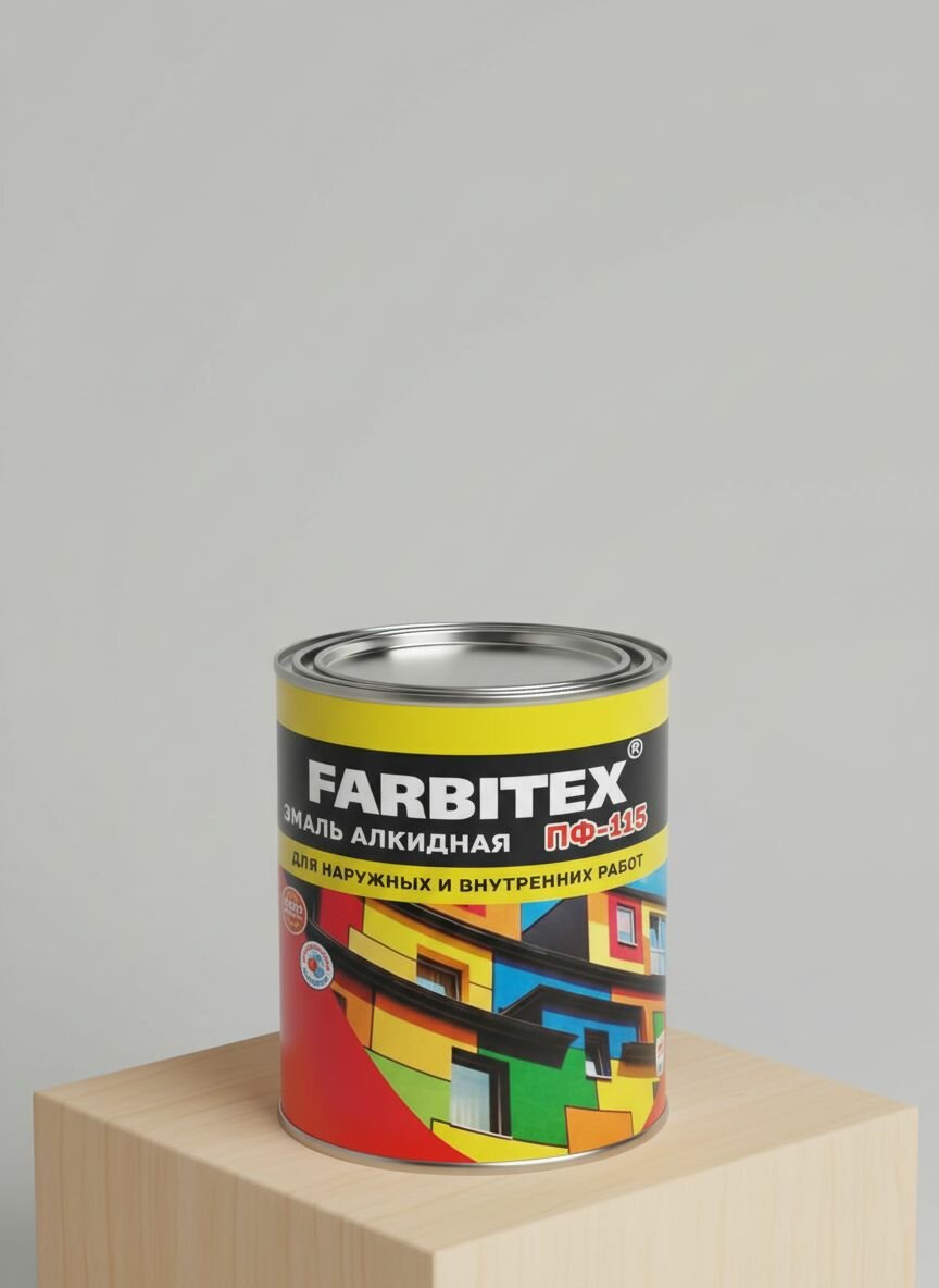Эмаль по дереву и металлу, строительная краска ПФ-115 Farbitex