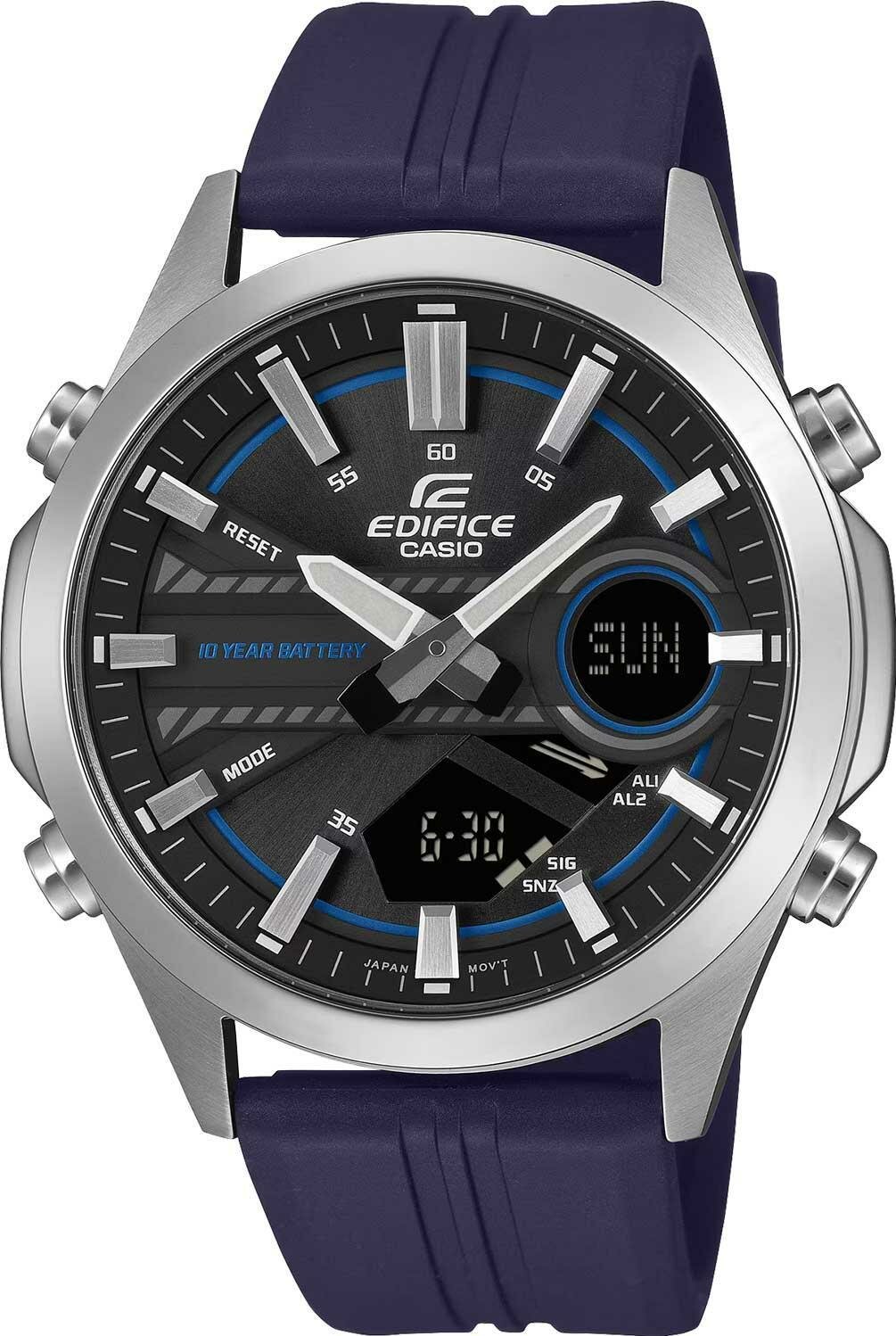 Наручные часы CASIO, серебряный, синий — фото 1