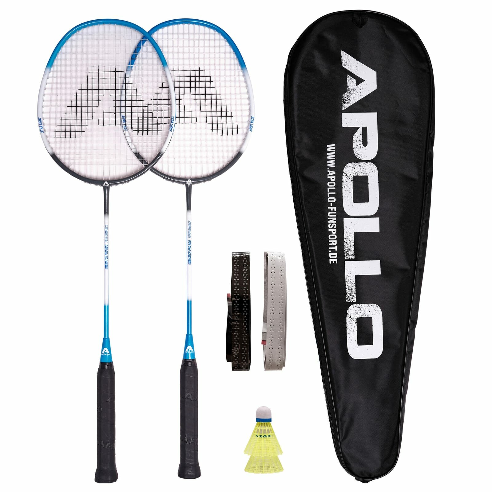 DECATHLON набор для бадминтона Apollo Match Pro 800, 2 ракетки, 2 волана, сумка, серый, синий