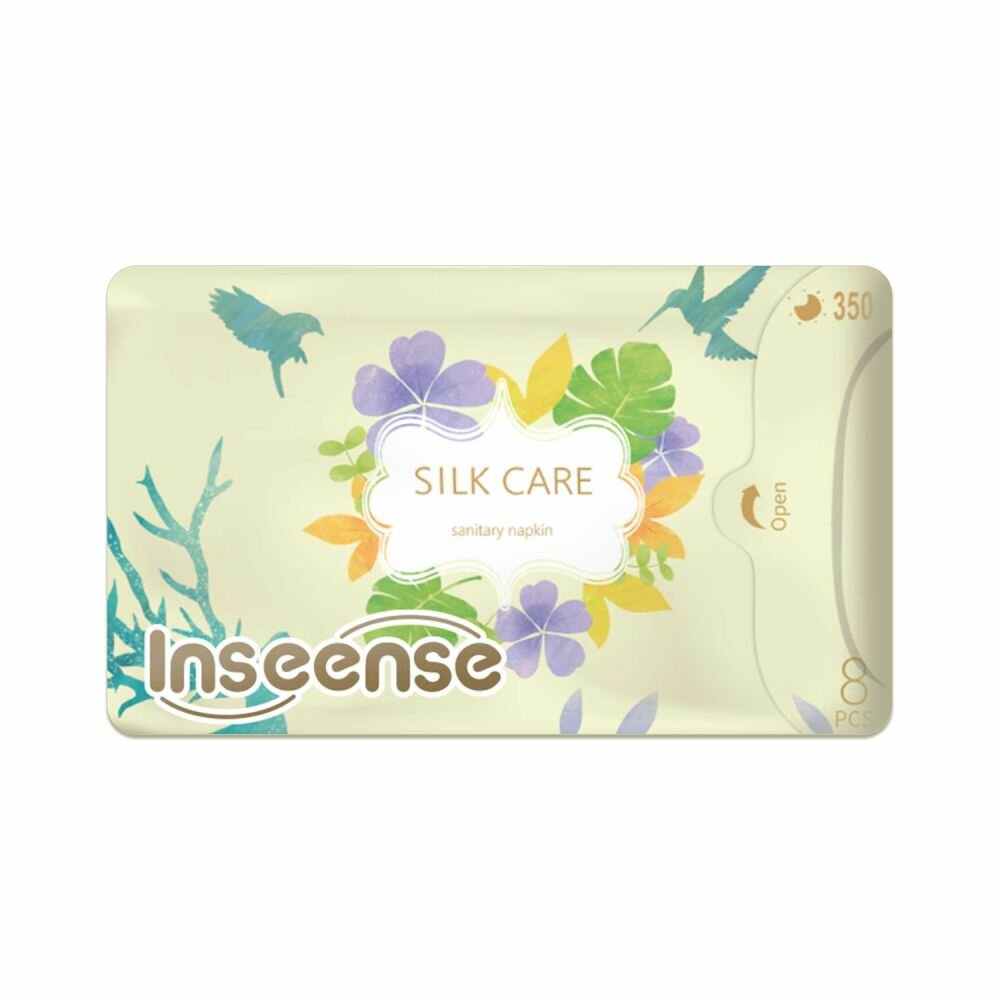 Прокладки Inseense Silk Care ночные плюс 7 капель 350мм 8шт.