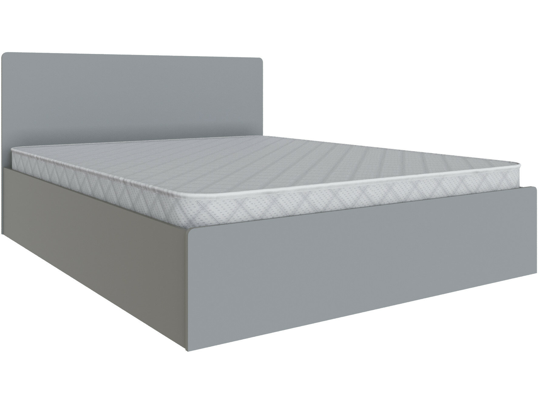 Кровать двуспальная 160х200 с настилом ДСП, без матраса, Камень серый