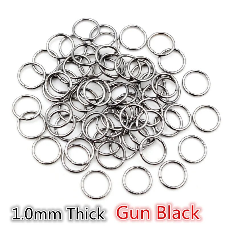 Соединительные кольца 1.0x12mm Gun Black, 200 шт