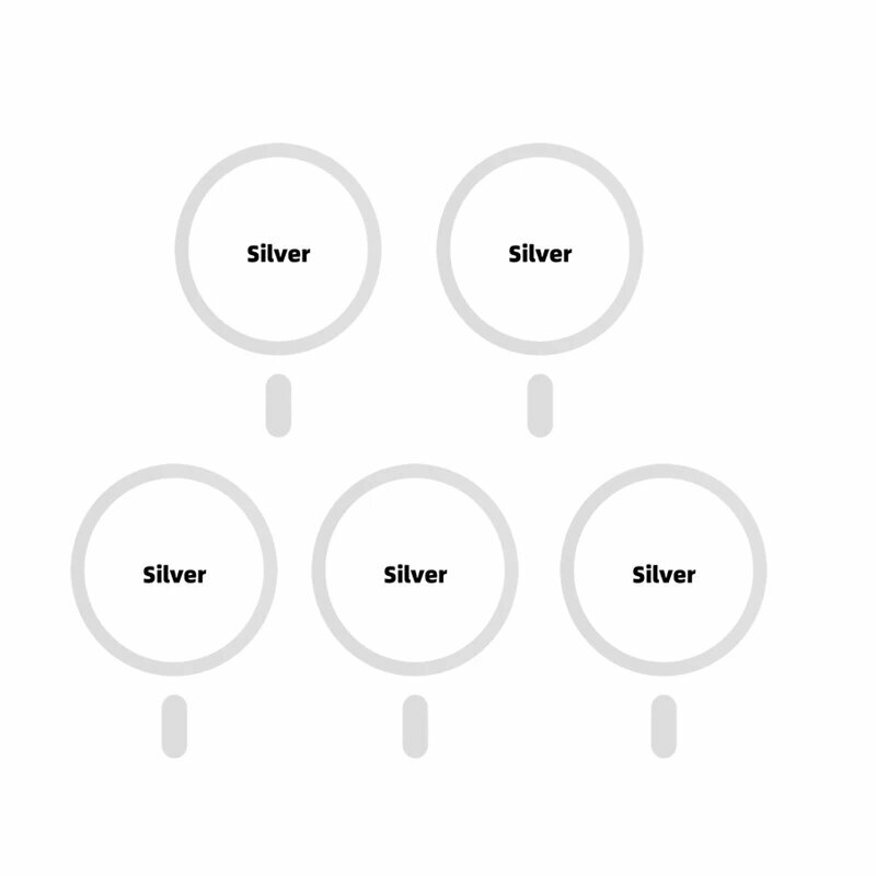 5 шт. Магнитное кольцо для iPhone/Samsung, Silver