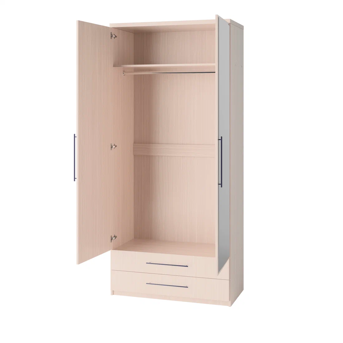 Шкаф распашной для одежды Мелодия Эконом 6 100х45х240 см, лдсп Вяз
