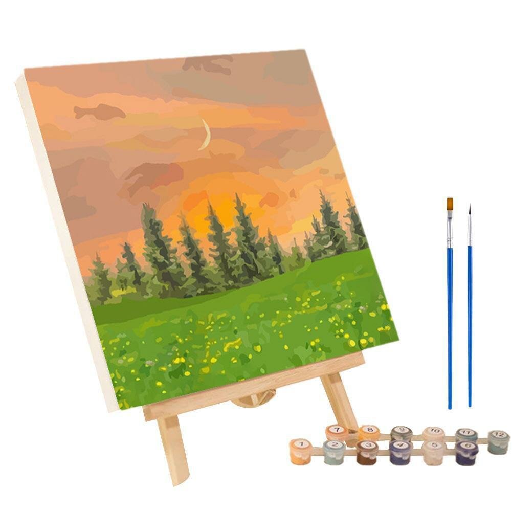 DIY Картина по номерам пейзаж 20х20/без рамки/Набор для цифровой живописи