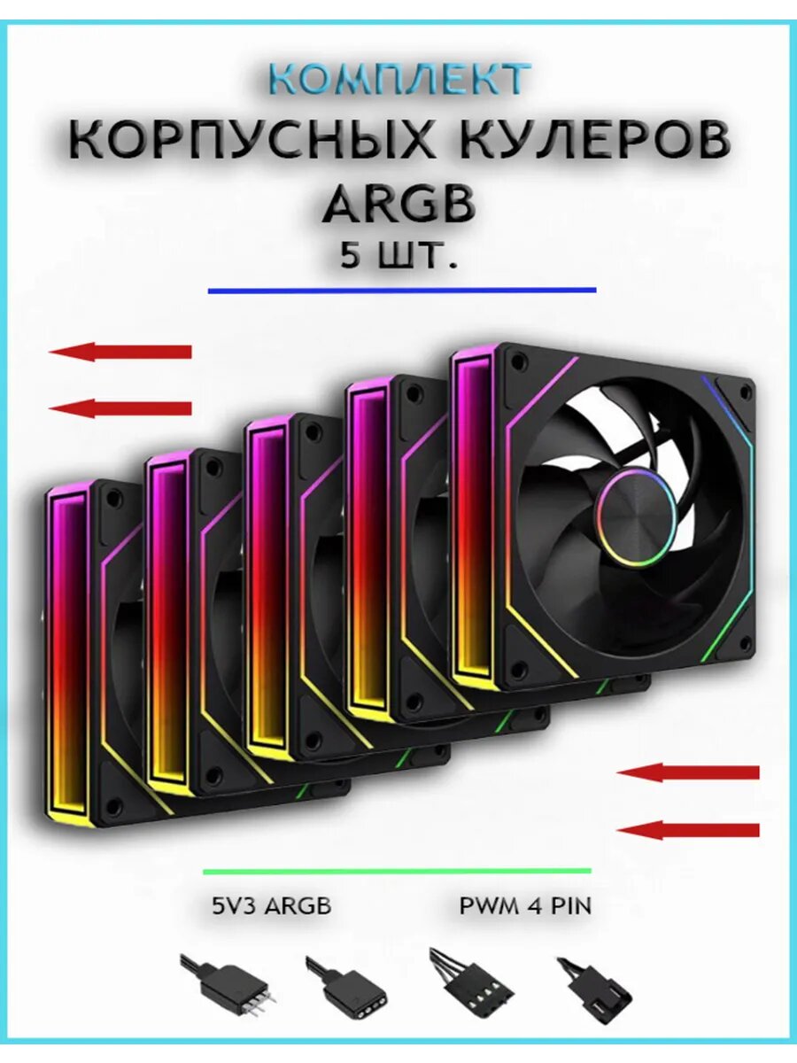 Вентилятор для корпуса ПК PRISM 8 PRO 5 шт