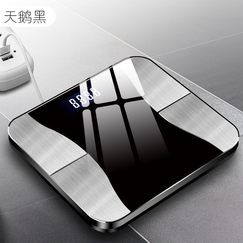 Умные весы, Bluetooth, для измерения жира, перезаряжаемые, черные, 29x26 см