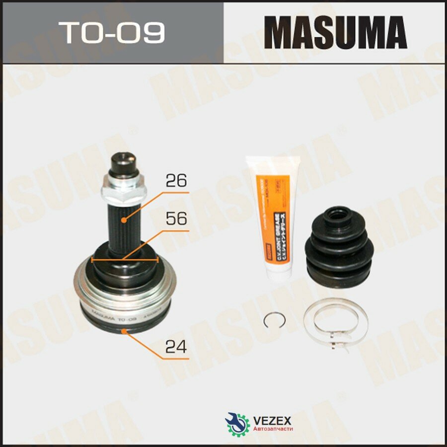MASUMA TO09 ШРУС наружный к-кт!\ Toyota Carina/Corolla/Camry 16-2.0D 83-91