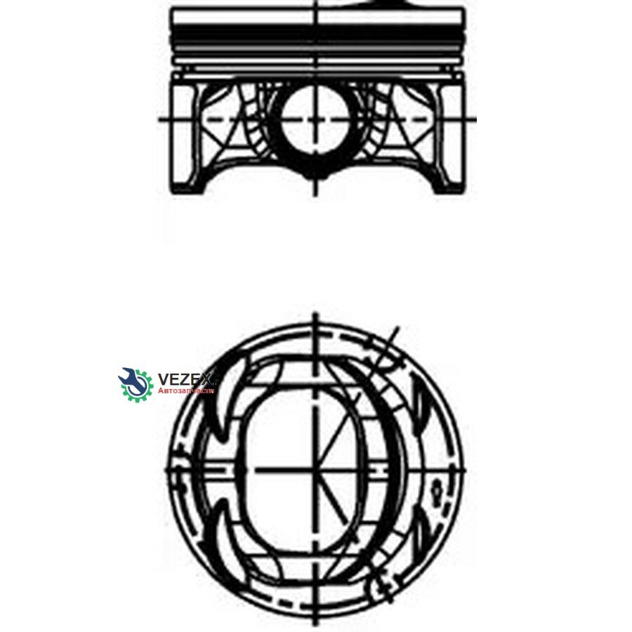 KOLBENSCHMIDT 40477600 Поршень dm.76.50x1.2x1.2x2.0 STD Цена за 1