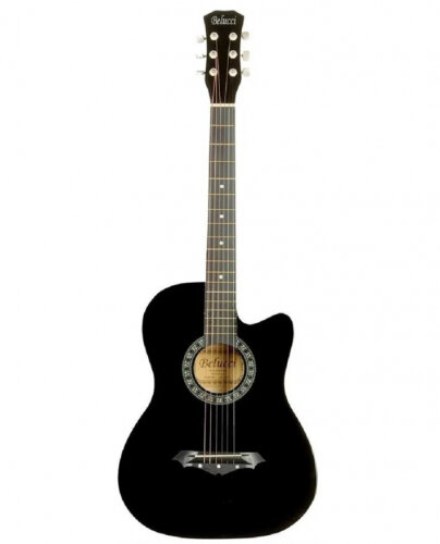 Классическая гитара Belucci BC3810 BK FULL, с медиаторами, чехлом, ремнём, струнами, чёрный