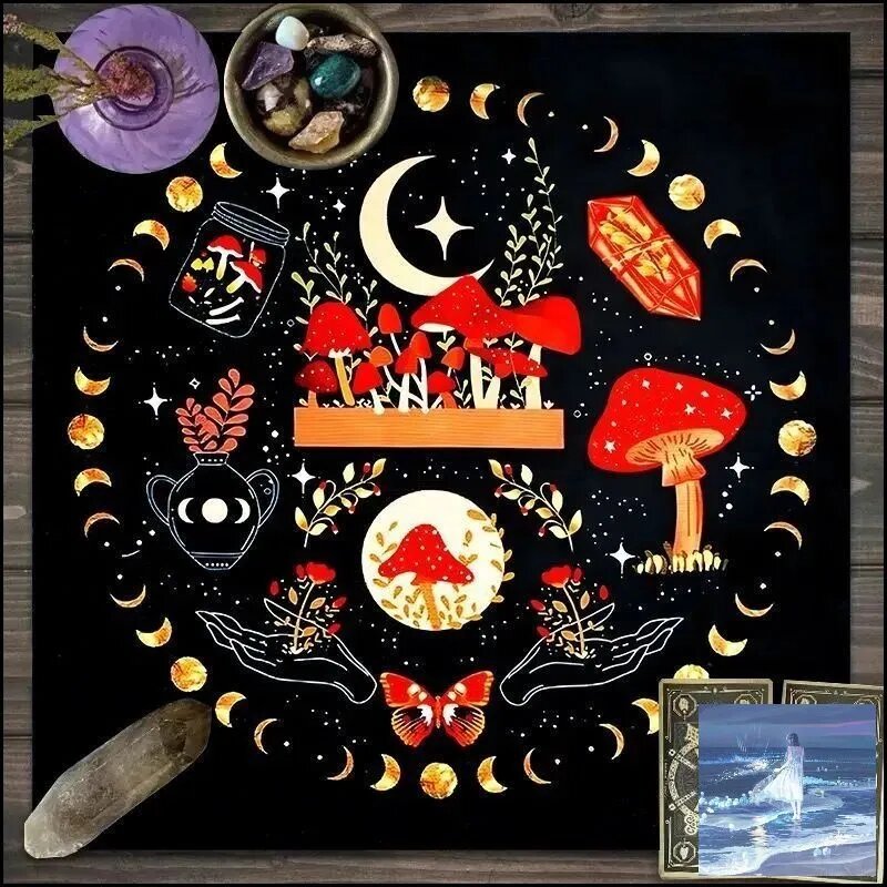 Эксклюзивная скатерть 90X90CM для карточных гаданий Таро, мягкий софт, квадратная