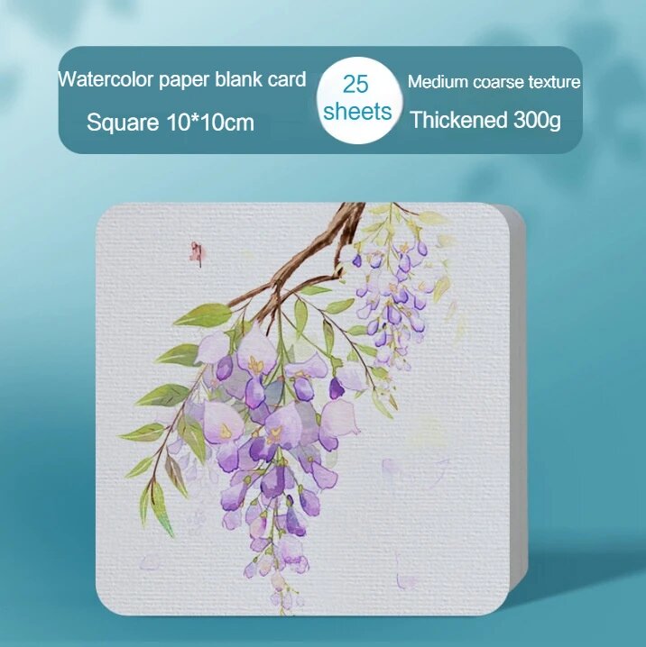Акварельная бумага 10x10 см, 25 листов, 300 г/м2