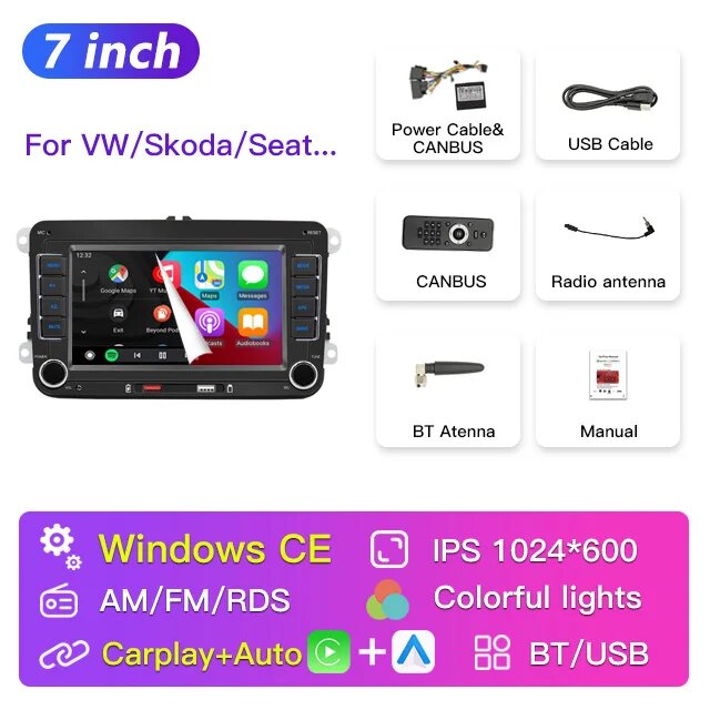 Автомагнитола 2 DIN Для VW Volkswagen Passat B6 B7 Golf 5 6 Polo Seat Jetta Skoda VW mp5