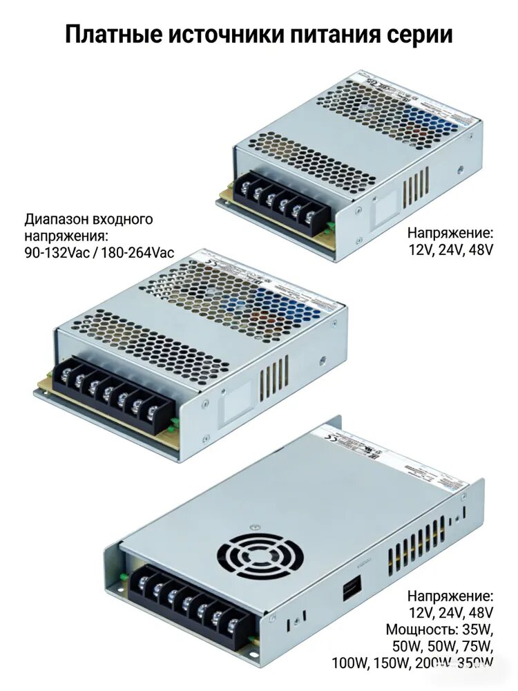 Плоский блок питания, DELTA PMT-24V100W2BA AC/DC 100 Вт 24 В