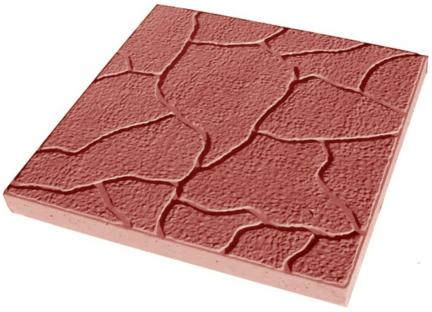 Тротуарная плитка "Тучка", красная, 30 см x 30см x 3 см, 6 кг