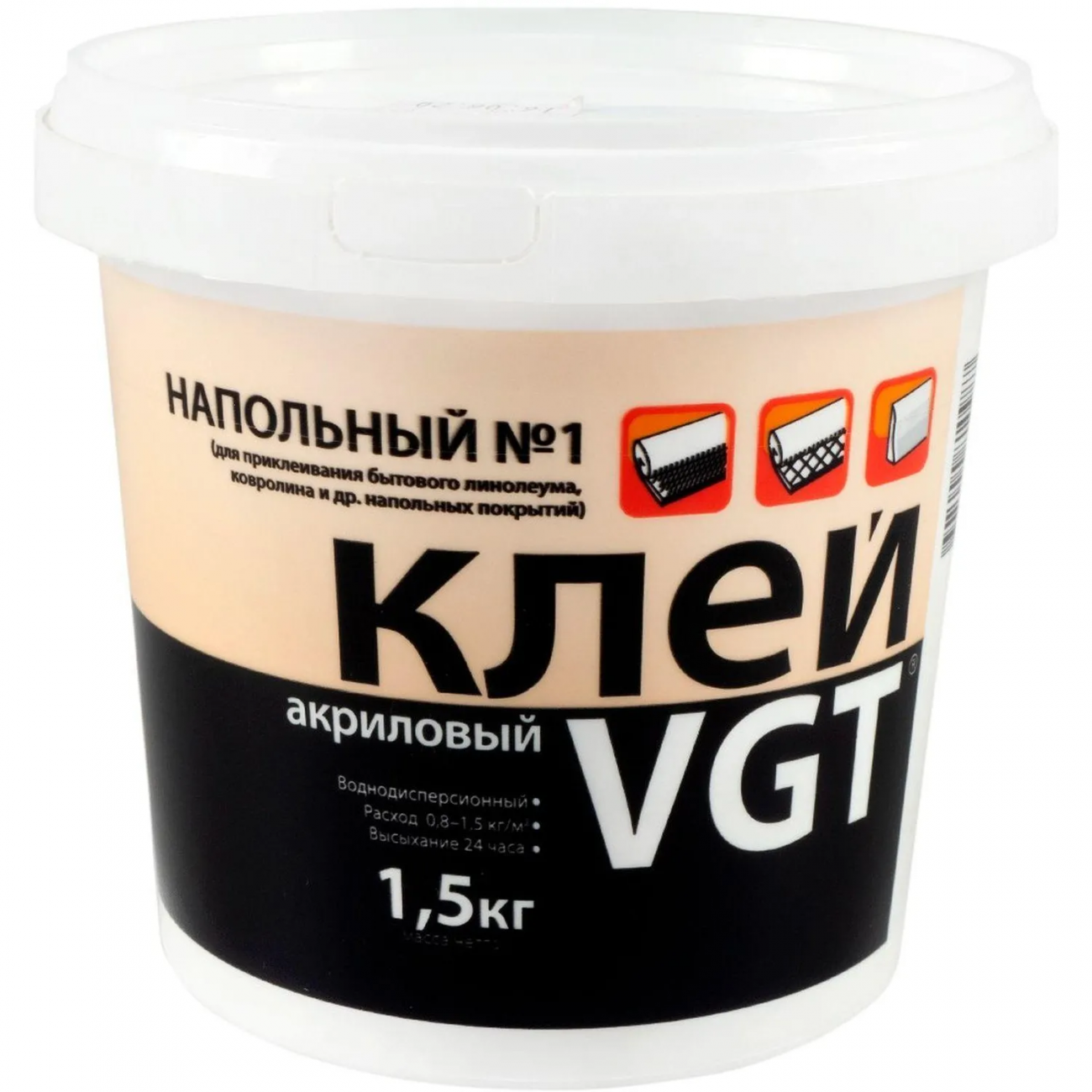 Клей д/линолеума и ковровых покрытий VGT (ВГТ) №1 Эконом 1,5 кг (2820) 2357082