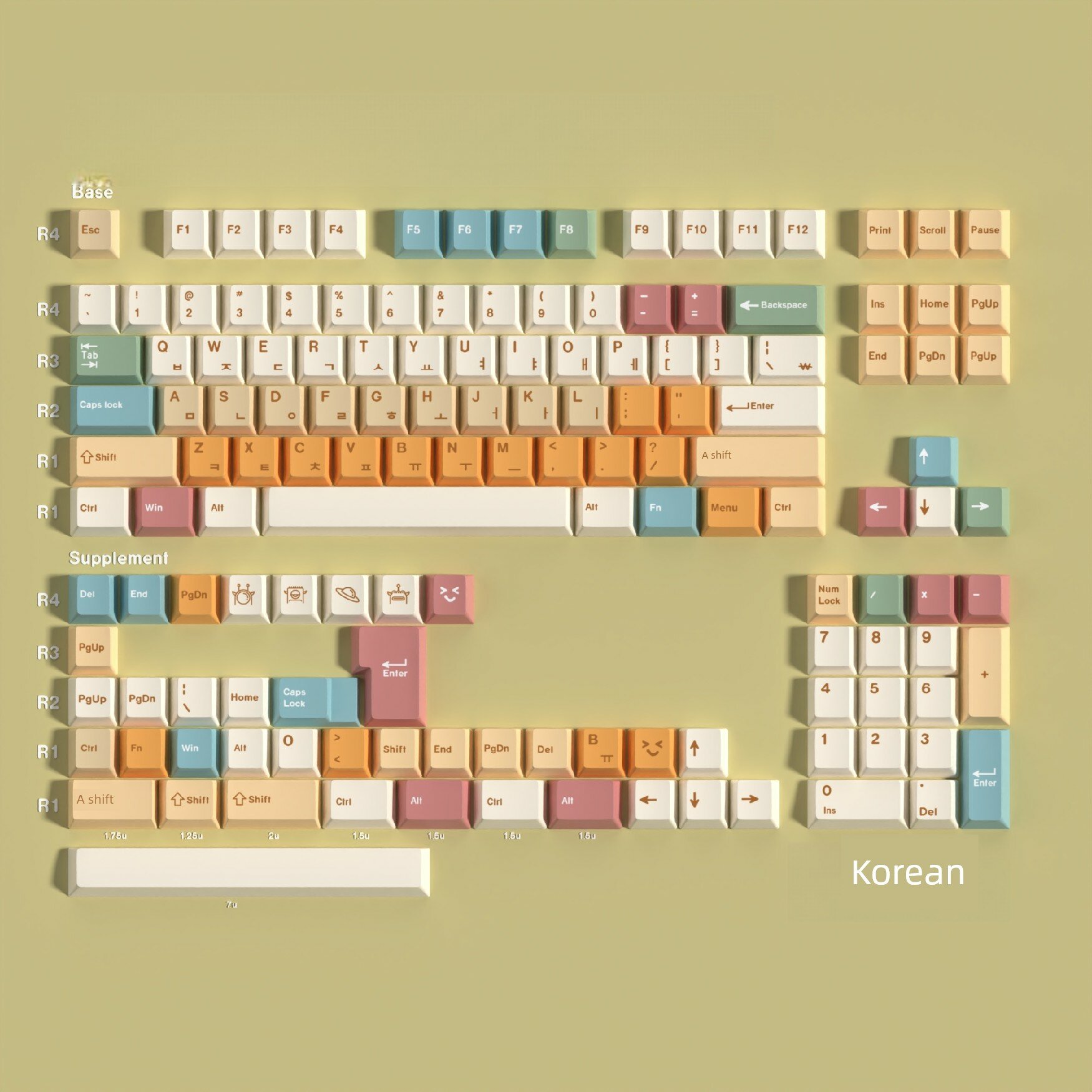 Ключевые капсулы Candy House OEM PBT с термопечатью, непрозрачные, для механической клавиатуры Rainbow 75, корейские