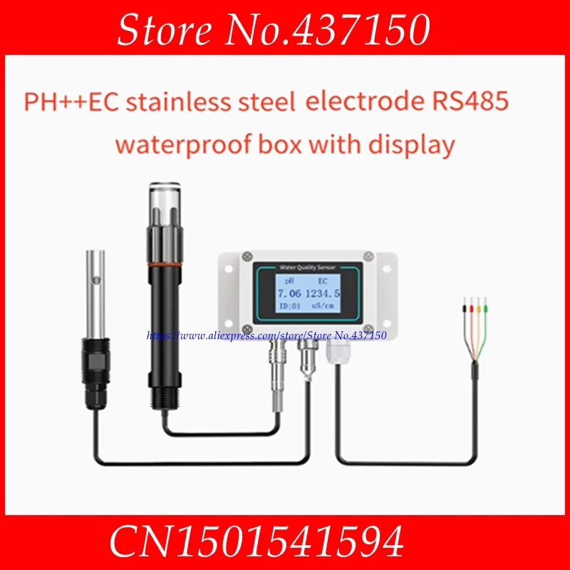 Датчик pH+EC, нержавеющая сталь, RS485, водонепроницаемый, Цвет: set 8