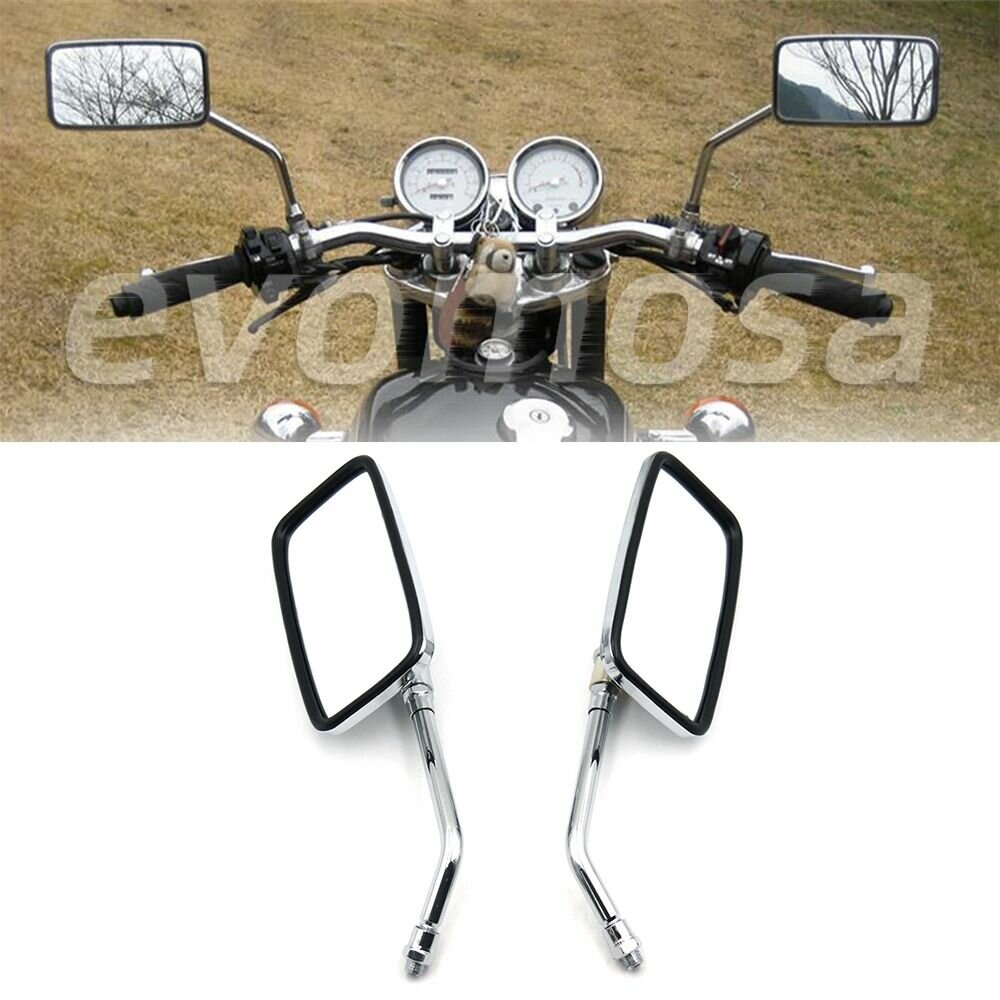 Боковые зеркала заднего вида для мотоцикла 10 мм, комплект L/R для Honda Shadow (VT1100 VT750 VT600), VF750 Magna, хром/черный